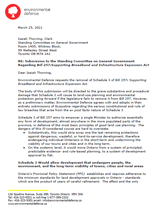 Submission to the Standing Committee on General Government Regarding ... Submission to the Standing Committee on General Government Regarding ...