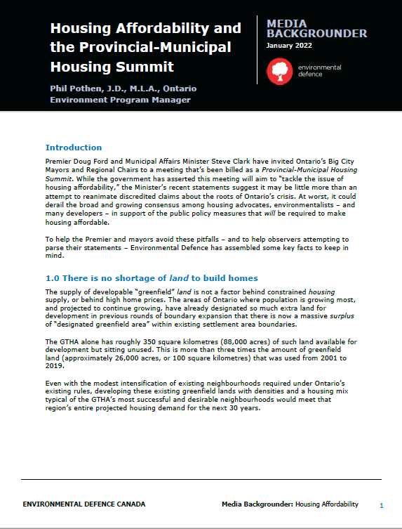 Backgrounder: Housing Affordability and Provincial-Municipal Housing ...